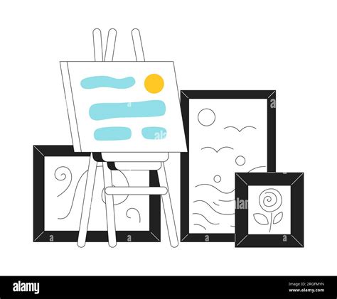 Abstract Paintings Monochrome Flat Vector Object Stock Vector Image