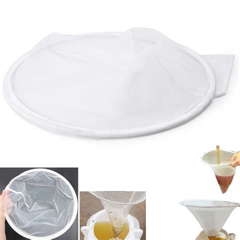 Pc Mesh Nylon Cone Shape Honey Strainer Filter Fiber Net Single Layer White Beekeeping Tools