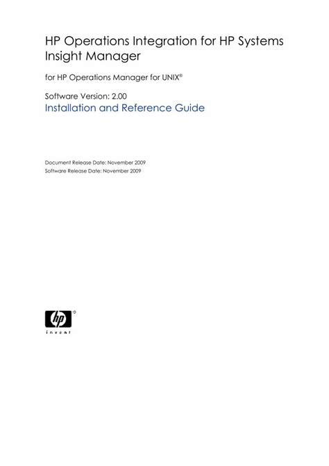 Pdf Hp Operations Integration For Hp Systems Insight Manager
