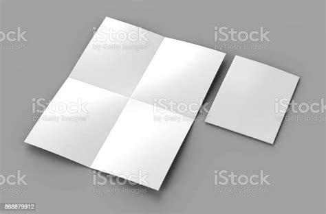프랑스 배 A4 A5 평방 브로셔 전단지를 모의 리플릿 및 디자인 템플릿 빈 흰색 3d 그림을 렌더링합니다 접힌에 대한 스톡 사진 및 기타 이미지 Istock