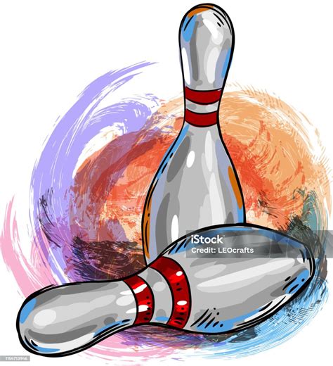 Bowling Pin Dessin Vecteurs Libres De Droits Et Plus Dimages