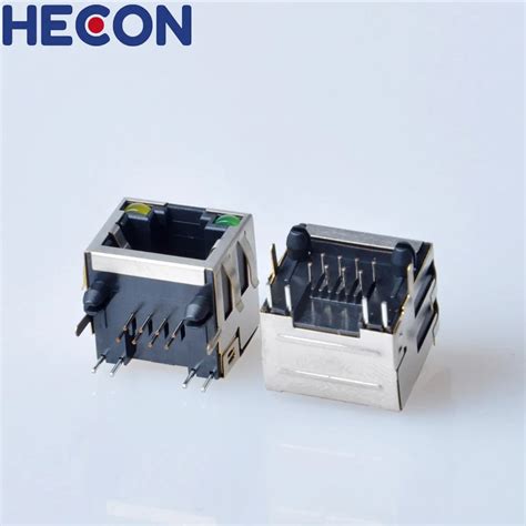 Rj Female Male Pcb Connector Straight Type Magnetic Modular Jack Ethernet Rj Socket