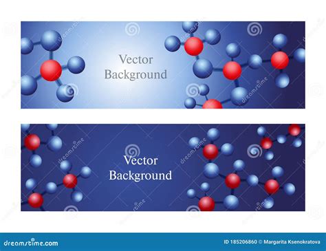 Abstract Molecule Structure On Blue Color Background Atoms Infographic