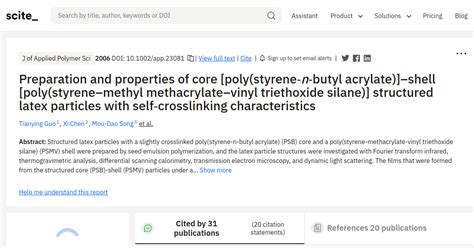 Preparation And Properties Of Core [poly Styrene‐ N ‐butyl Acrylate ] Shell [poly Styrene Methyl