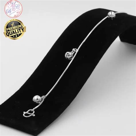 สร้อยข้อเท้าเงิน ลายกระดูกงู ประดับกระพรวน น้ำหนัก 2สลึง ยาว 9นิ้ว ชุบเงินแท้ 925 สินค้าขายดี