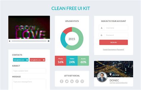 Clean Free UI Kit A Flat Bootstrap Responsive Web Template By W3layouts