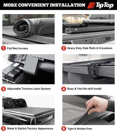 Tiptop Soft Roll Up Tonneau Cover Truck Bed For 2022 2023 Ford Maveric