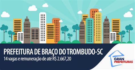 Prefeitura De Braço Do Trombudo Sc Divulga Concurso Com Oportunidades