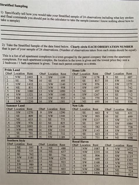 Solved Stratified Sampling 1 Specifically Tell How You