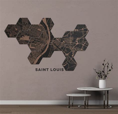 Hexagons Map Personalized Wood Art Wall Map
