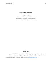 Reliability Assignment Docx RELIABILITY 1 SPSS Reliability Assignment Liberty U Erica Handy