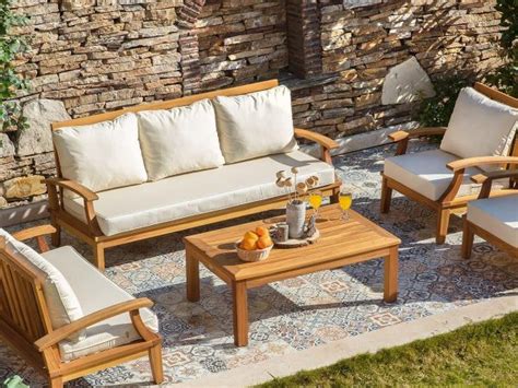 Ahşap Bahçe Balkon Koltuk Grubu Bahçe Koltuk Sehpa Takımı