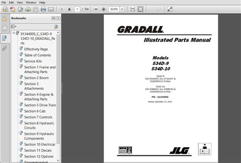 Gradall 534d9 534d10 Forklift Telehandler Parts Manual Pdf Download