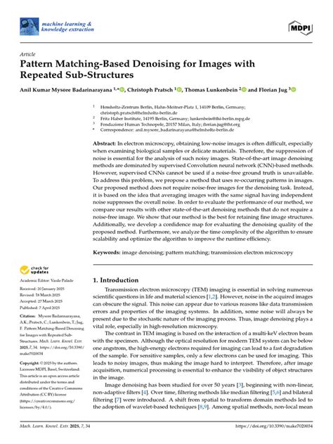 pattern matching based denoising for images with repeated sub