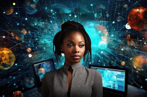 Premium Photo Tech Analyst Study Cyber Data Chart From Corporate System