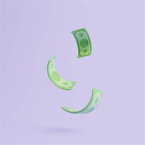 Premium Photo Green Paper Banknotes Icon Isolated On Purple