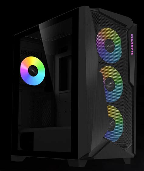 Gigabyte C301 Glass Black Mid Tower Pc Gaming Case Tempered Glass