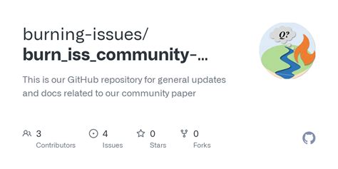 GitHub Burning Issues Burn Iss Community Paper This Is Our GitHub