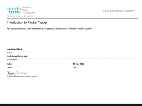 Mahima Kabra On Linkedin Cisconetworkingacademy Cisco
