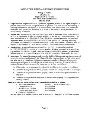 Tree Removal Contract Fill And Sign Printable Template Online