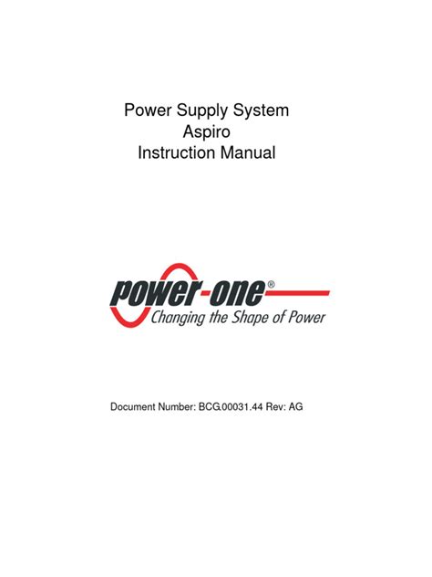 Aspiro Instruction Manual 1ru Bcg 00031 44 Ag March 2013 Pdf Power Supply Rectifier