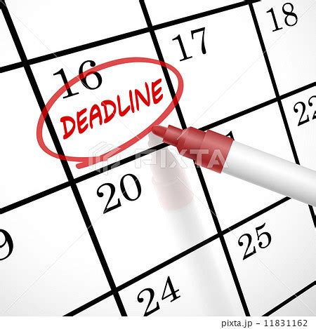deadline word circle marked on a calendarのイラスト素材 [11831162] - PIXTA