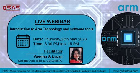 Live Webinar Introduction To Arm Technology And Software Tools Gsas