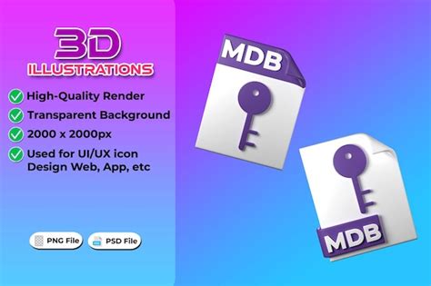 Premium Psd Mdb File Type D Rendering On Transparent Background Ui Ux Icon Design Web And App