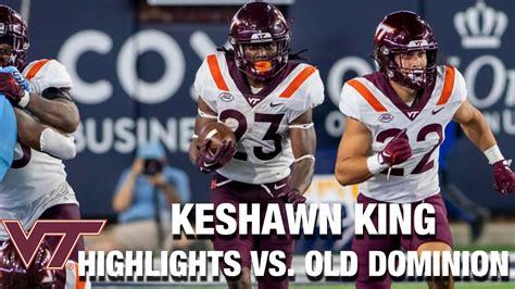 Virginia Tech Rb Keshawn King Highlights Against Old Dominion Youtube