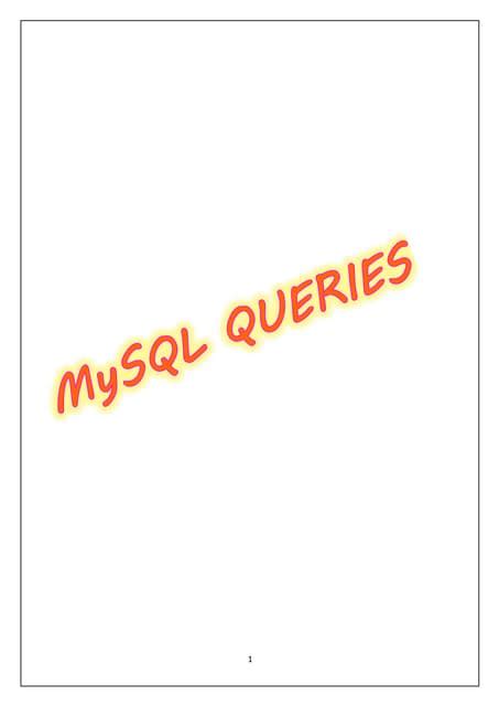 Mysql Two Table Queries Pdf