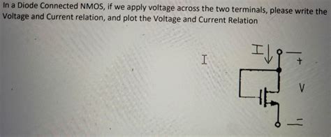 In A Diode Connected Nmos If We Apply Voltage Across The Two Terminal