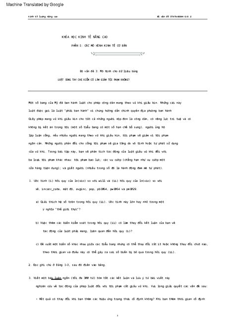 Stata Eview Problem Set 3 1 KhÓa HỌc Kinh TẾ NÂng Cao Kinh Tế Lượng