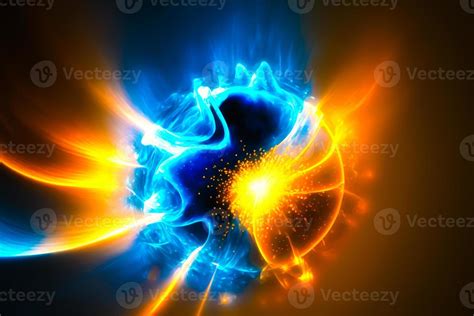 Abstract Orange And Blue Light Effects Stock Photo At Vecteezy