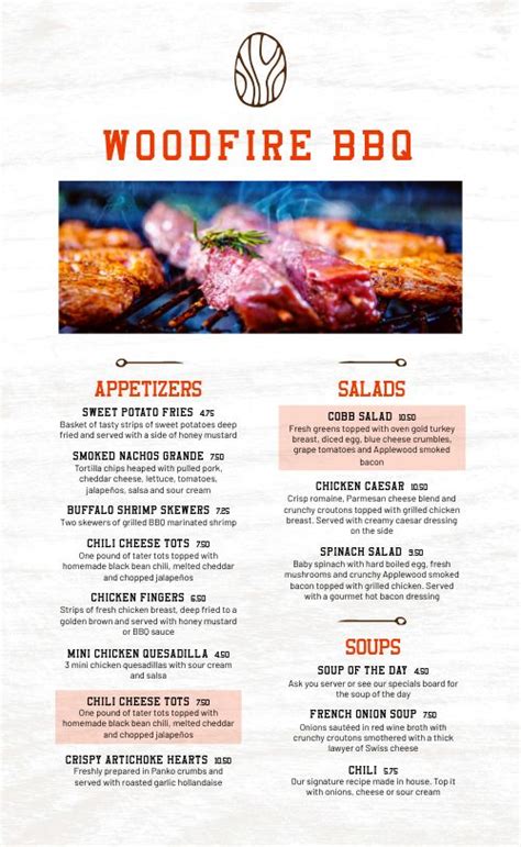 Simple White Wood Bbq Menu Design Template By Musthavemenus