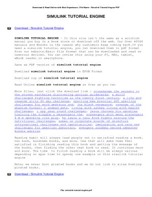 Fillable Online Simulink Tutorial Engine Simulink Tutorial Engine Fax Email Print PdfFiller