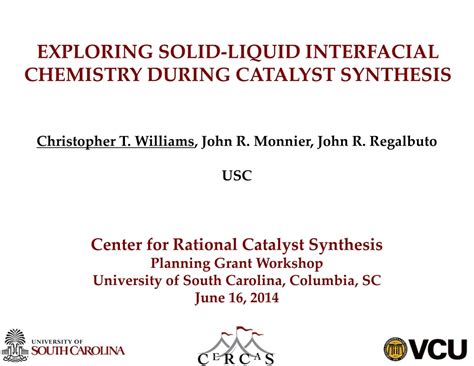 Ppt Exploring Solid Liquid Interfacial Chemistry During Catalyst