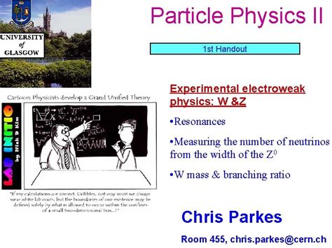 Particle Physics II St Handout Experimental Electroweak