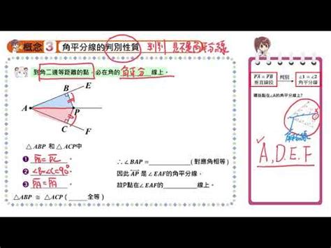 觀念角平分線的判別性質 數學 均一教育平台