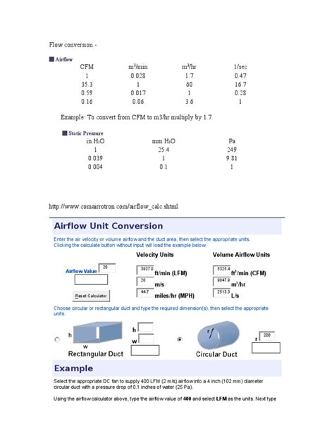 Air Flow Conversion Pdf