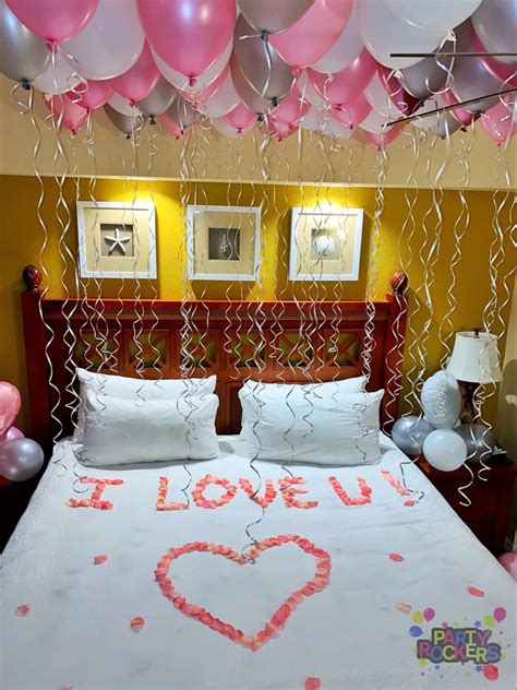 Romantic Balloon Decor Room Couple Bedroom Honeymoon Bedroom