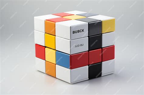 Premium Photo Photo Of Cube Shaped Box Rubiks Cube Inspired Design Glossy Cardboard Blank