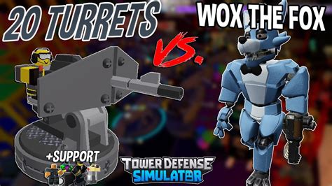 20 Turrets Vs Wox Tower Defense Simulator Roblox Youtube