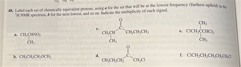 Label Each Set Of Chemically Equivalent Protons