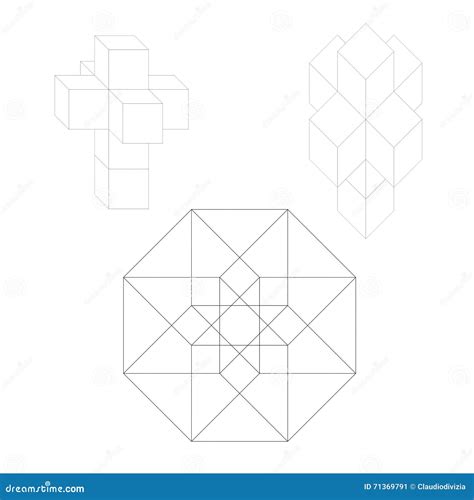 Tesseract Aka Hypercube Stock Illustration Illustration Of Octachoron