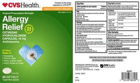Allergy Relief Cetirizine Hcl Capsule