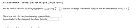 Solved Problem 07 006 Boundary Layer Analysis Shape