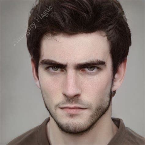 A Close Up Of A Person Wearing A Brown Shirt And Black Hair With An