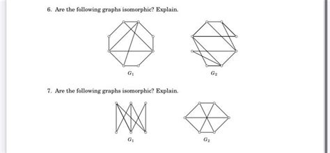 solved 6 are the following graphs isomorphic explain 7
