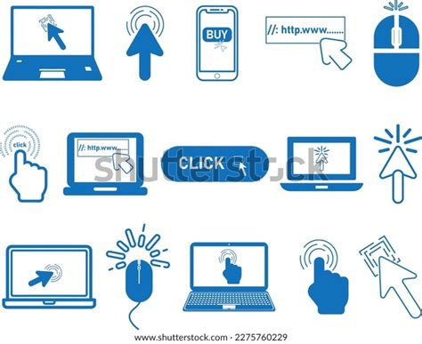 Mouse Click Icon Set Cursor Stock Vector Royalty Free Shutterstock