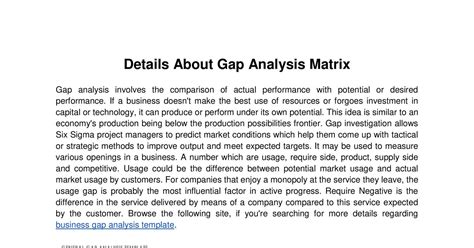 Details About Gap Analysis Matrix Docx Docdroid